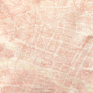 Paris Map Pink FQ or More Passport 3 Sisters Moda Fabrics Oop - Etsy