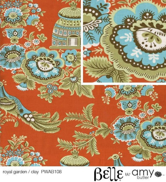Amy Butler FQ or more Belle Royal Garden clay Rowan fabrics | Etsy