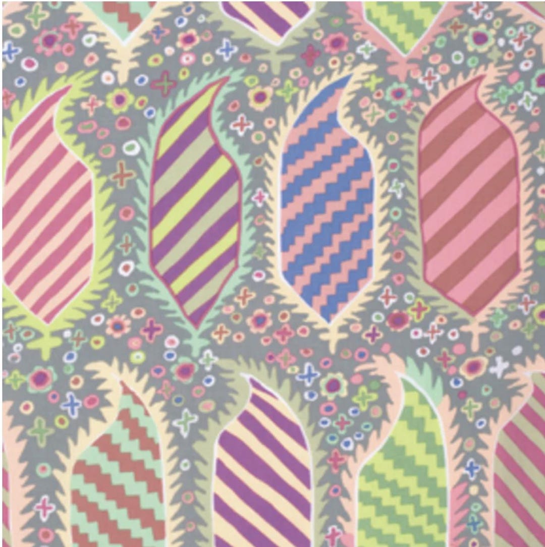 Striped Heraldic Gray/pastel - Fat Quarter - Kaffe Fassett GP153 Rowan ...