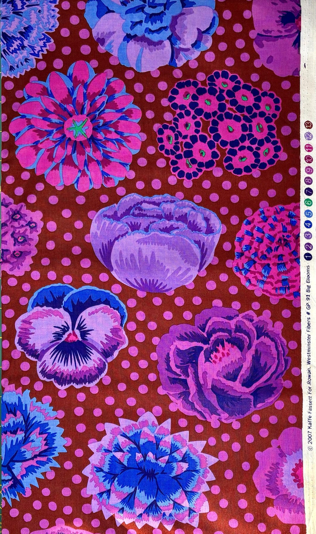 Big Blooms Rust - Fat Quarter or More - Kaffe Fassett GP 45 Rowan ...