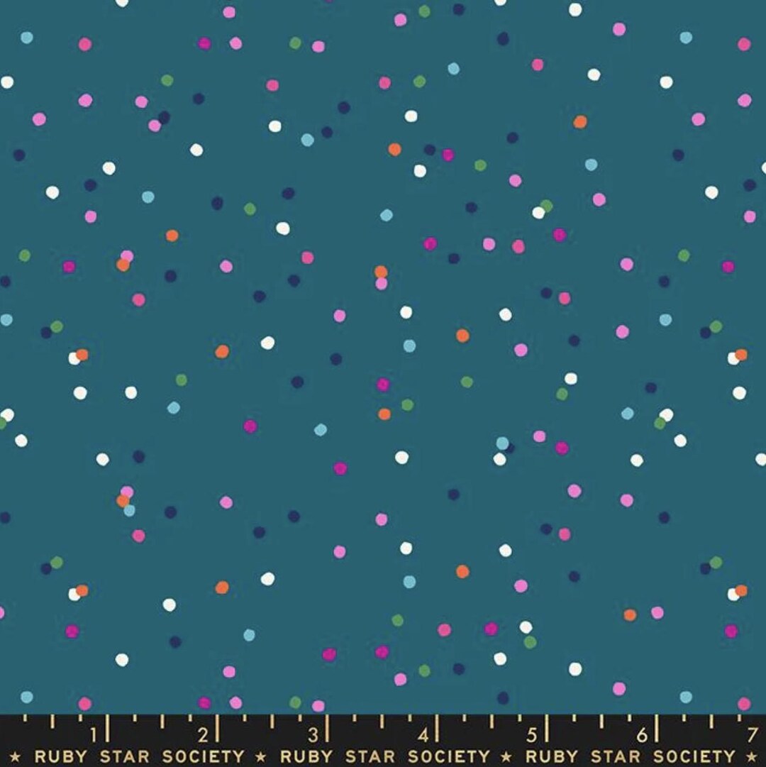 Funfetti Teal - Fat Quarter or More - Birthday Ruby Star Society Oop ...