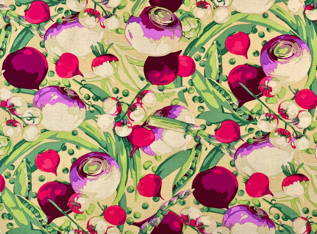 Veg Mix Bright - FQ or More - Veggies Martha Negley Rowan Fabrics OOP ...