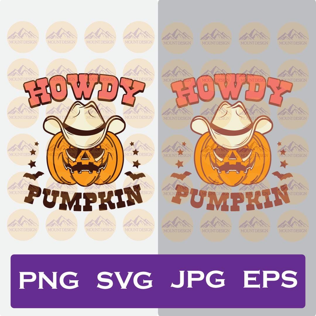 Howdy Pumpkin PNG | Cowboy Pumpkin Halloween Clipart | Western Jack O ...