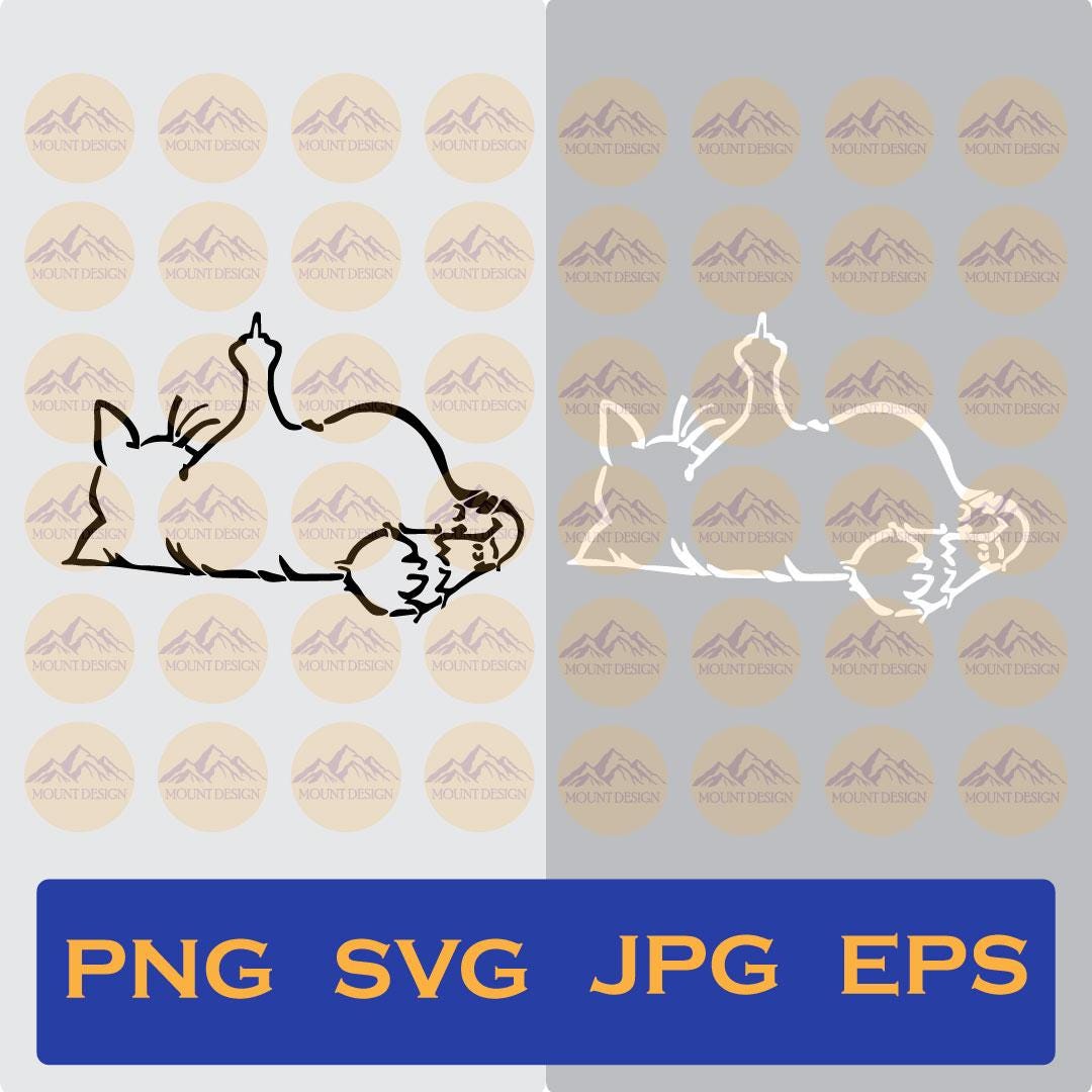 Rude Cat Middle Finger SVG: Funny Silhouette Sticker (digital Download ...