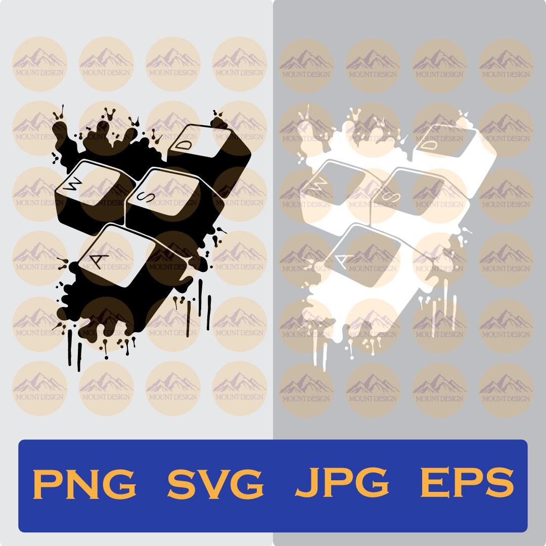 WASD Tee Svg, Gamer Shirt Svg, Keyboard Svg, Cool Gamer Png, Gamer Tee ...