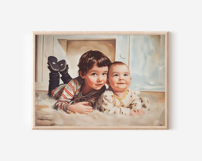 Custom Family Portrait, Personalized Family Painting, Housewarming Gift ...