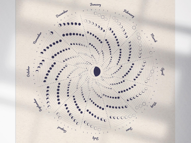 2026 Moon Calendar – Daily Lunar Phases – Light & Dark Versions ...