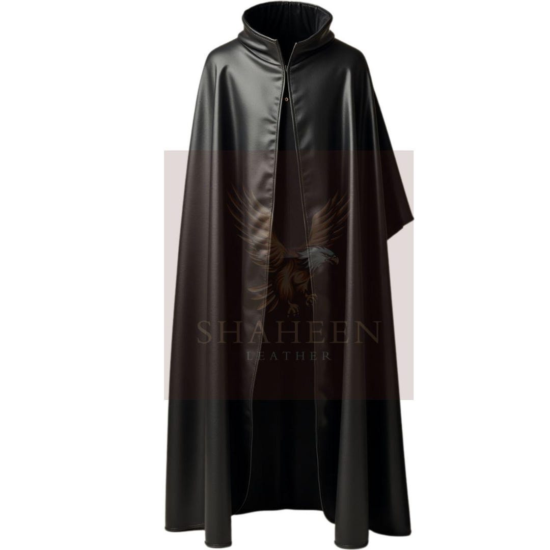Black Leather Vampire Overlord Cloak – Dark Fantasy Vampire Cape for ...