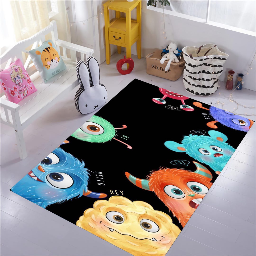 Monsters Rug,cartoon Rug,kids Room Rug,boys Room Rug,anime Rug,nursery ...