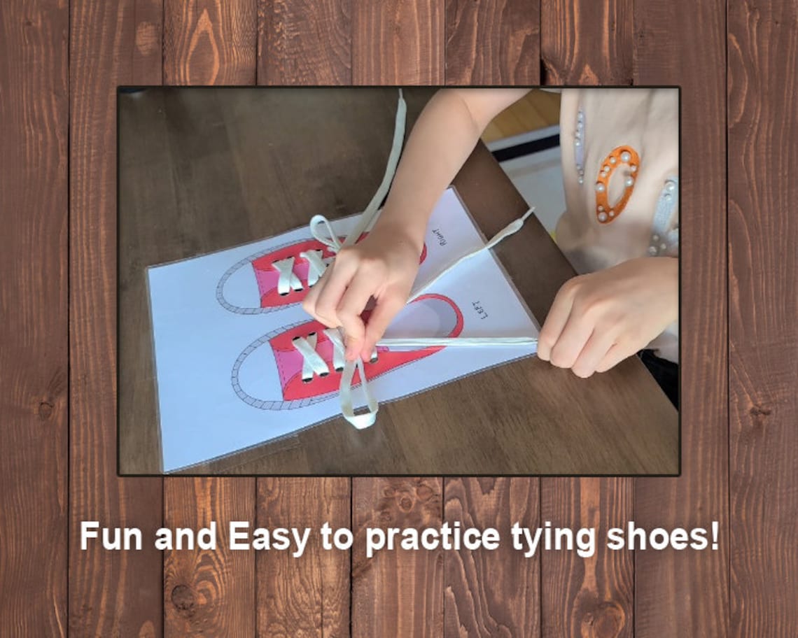 Learn to Tie Shoes Shoe Tying Practice Printable Shoe Lacing - Etsy