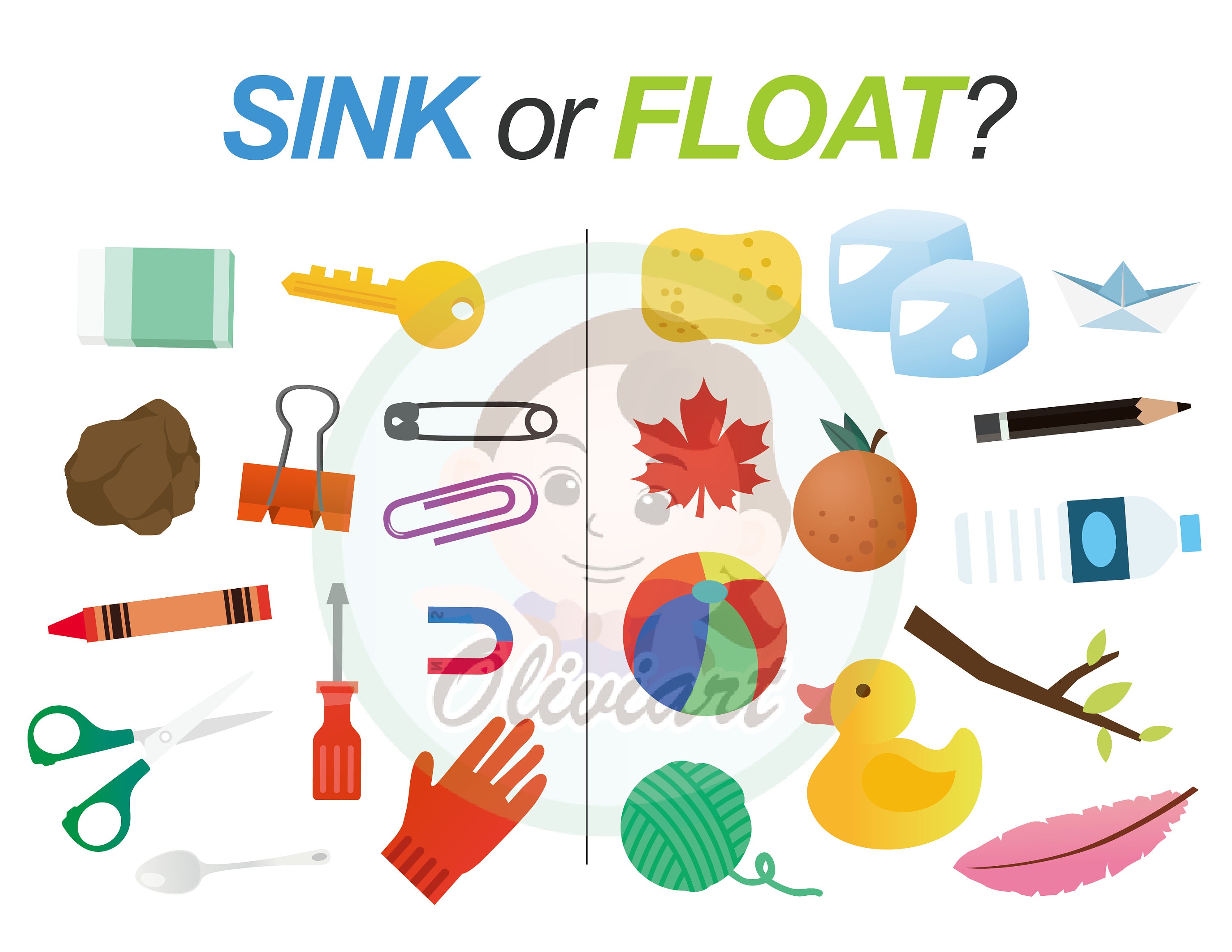 Sink or Float Science Clip Arts Sink or Float Activities - Etsy