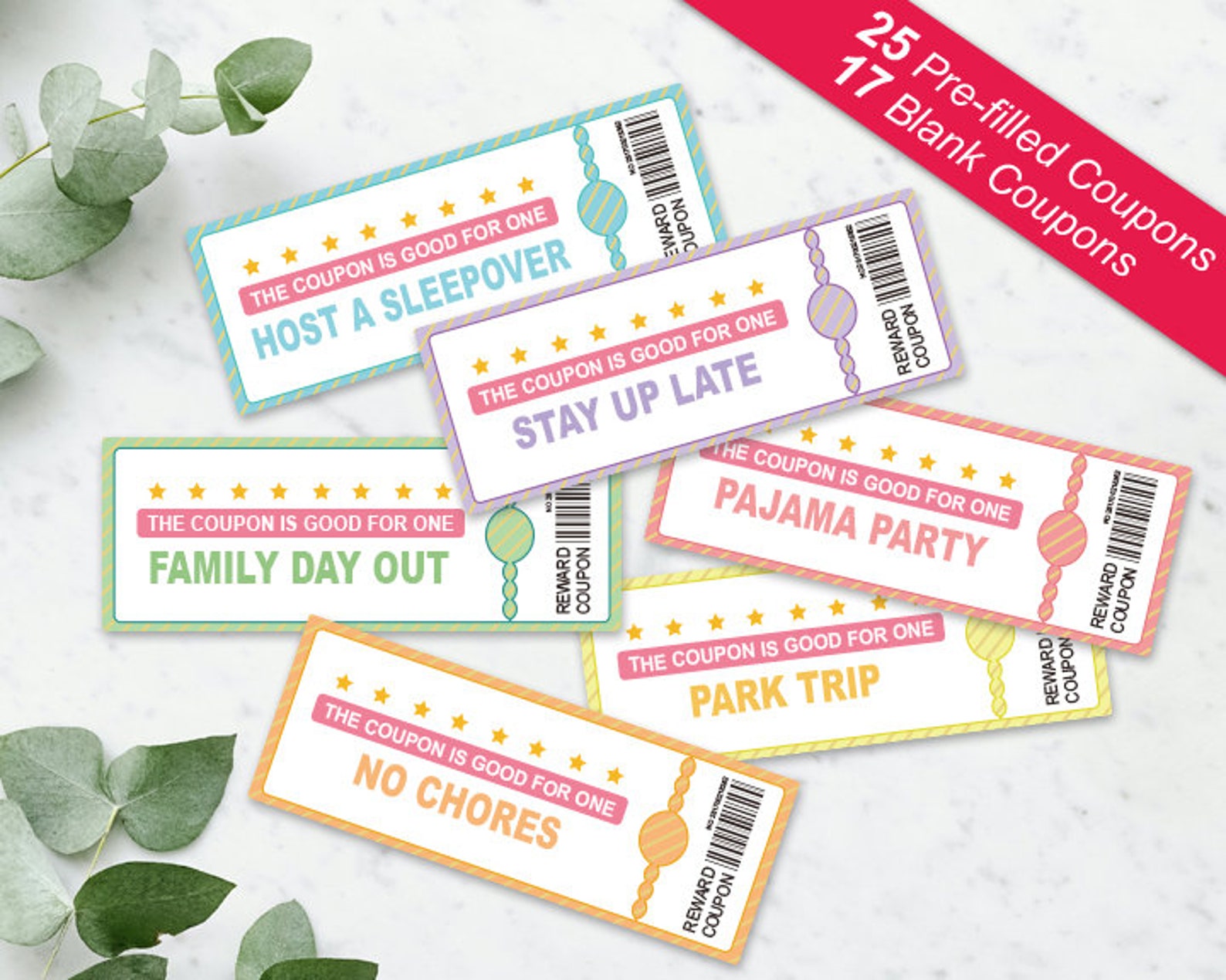 Kids Reward Coupon, Editable Kids Coupons, DIY Gift for Kids, Printable ...