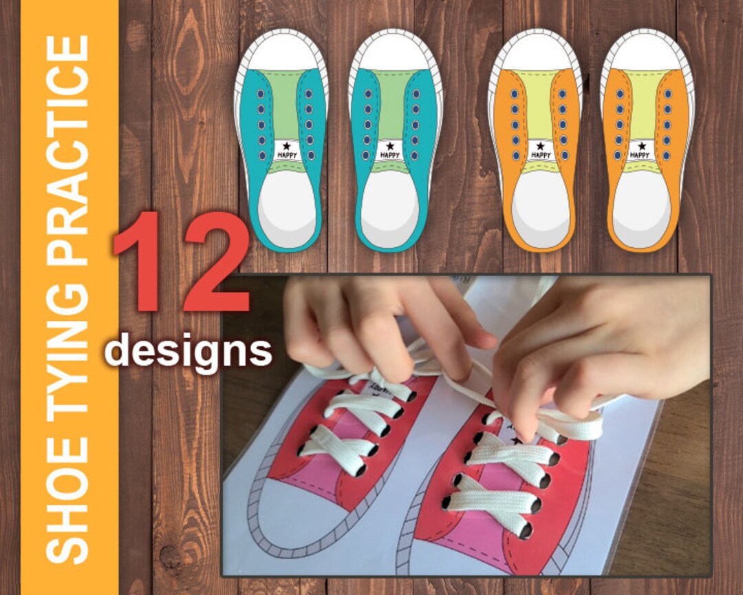 Learn to Tie Shoes, Shoe Tying Practice, Printable Shoe Lacing Cards ...