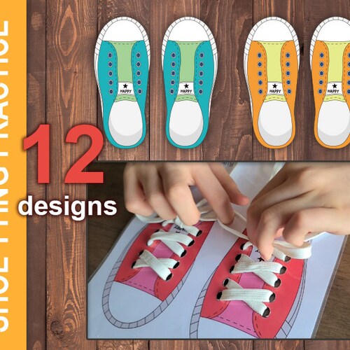 Shoe Lacing Cards Printable Shoe Tying Practice - Etsy