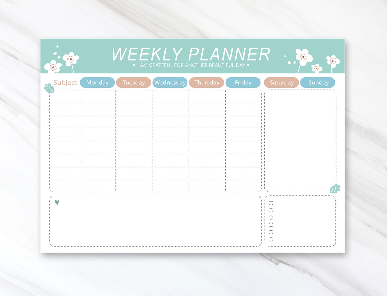 Editable Weekly Planner template Home School Kids Weekly | Etsy