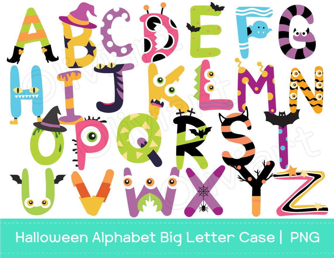 Halloween Alphabet Upper Case Png File Halloween Font Bundle - Etsy