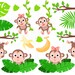 Monkey Clipart Set, Baby Monkey Image, Monkey Cake Topper, Baby Shower ...