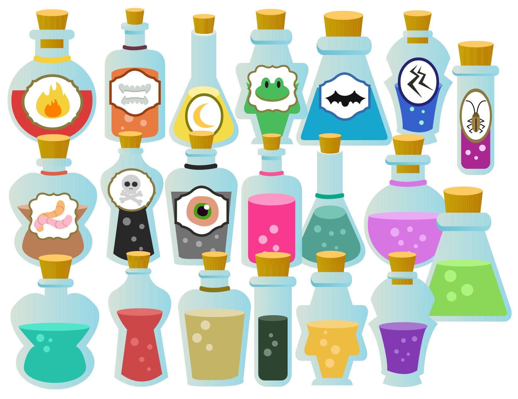 Potion Clipart, Witch Potions Clipart, Halloween Potions Clip Art ...