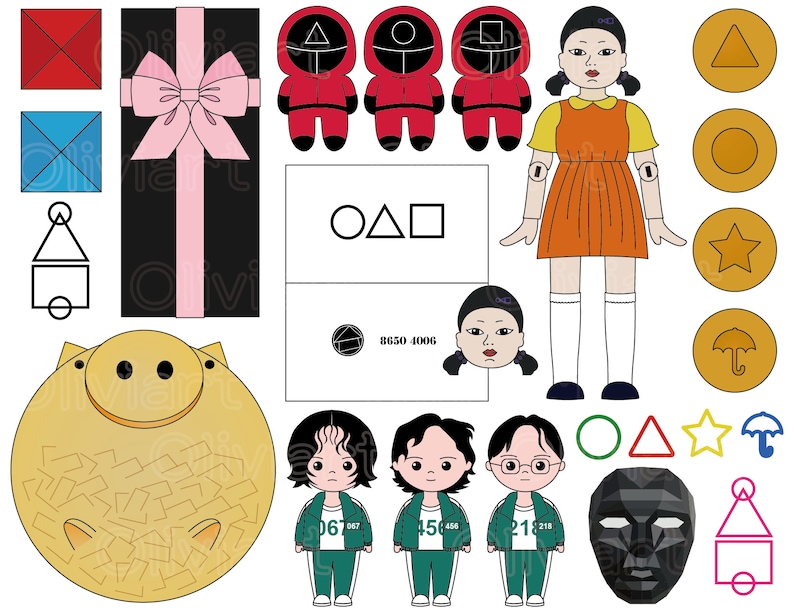 Squid Game Clipart Squid Game Printable Nexflix Squid Game - Etsy