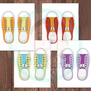 Learn to Tie Shoes, Shoe Tying Practice, Printable Shoe Lacing Cards ...