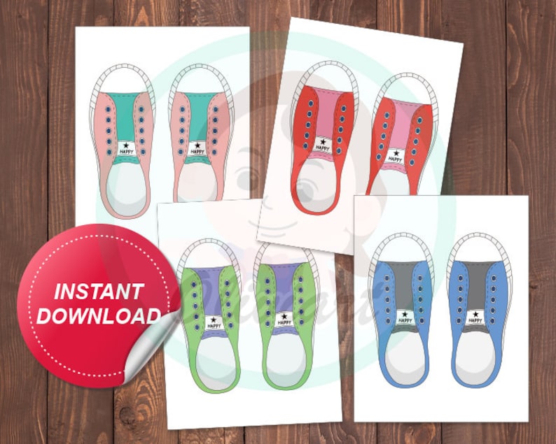 Learn to Tie Shoes, Shoe Tying Practice, Printable Shoe Lacing Cards ...