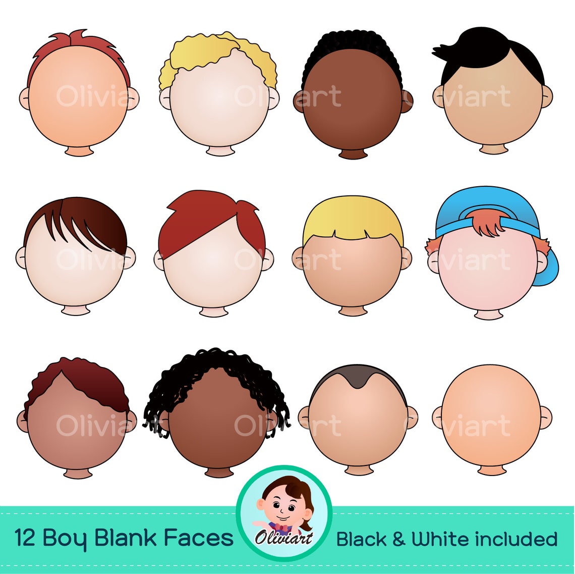Build a Face Clip Art Bundle / 234 Clip Art / Black and White Included ...