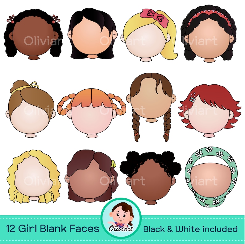 Build a Face Clip Art Bundle / 234 Clip Art / Black and White - Etsy