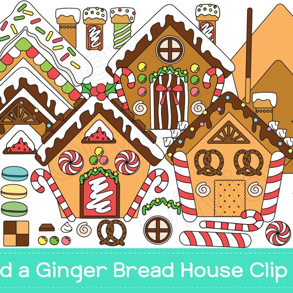 Ginger Bread House Clipart - Etsy