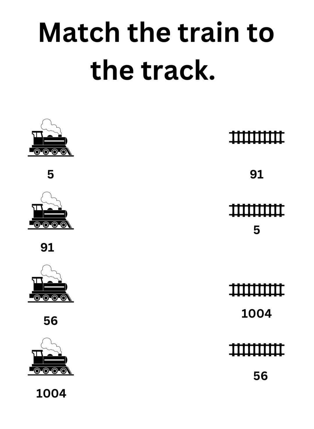 5-page Train Themed Math Worksheets - Etsy
