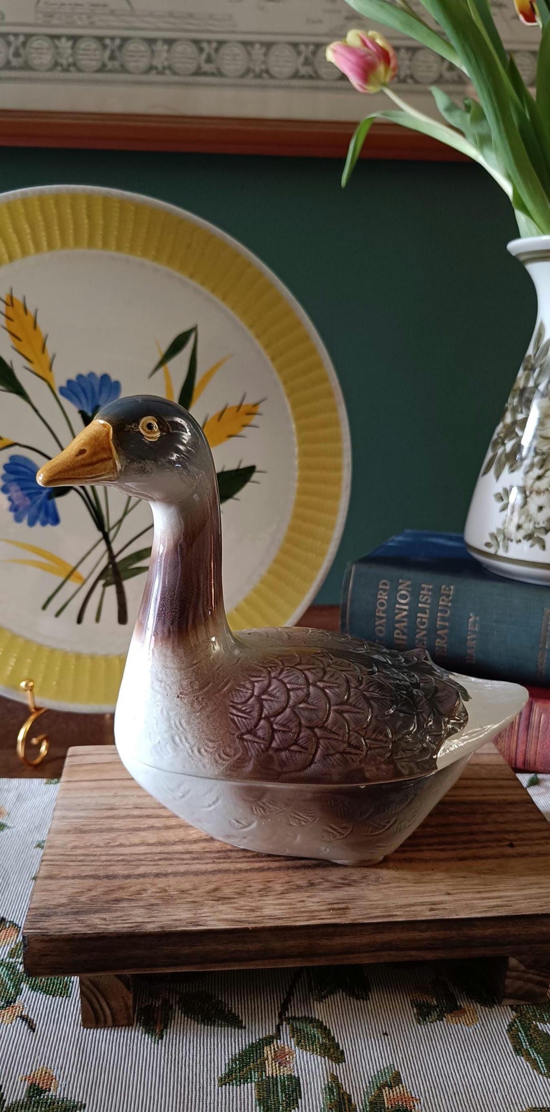 Michel Caugant Goose Terrine Pot | French Vintage Ceramic Dish | Rustic ...