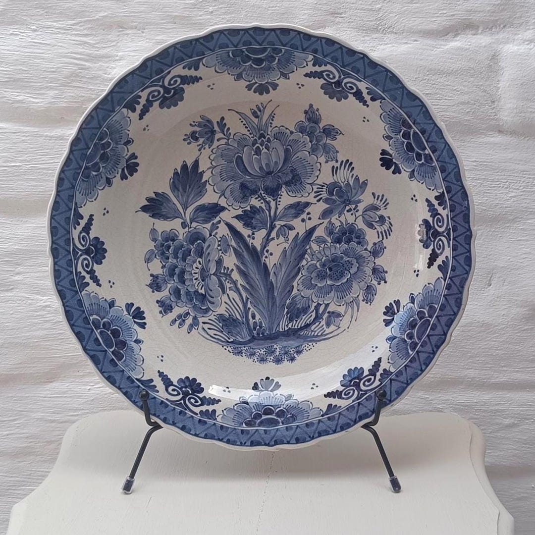Royal Delft Blue Floral Plate | Hand Painted 1949 Commemorative Wall ...
