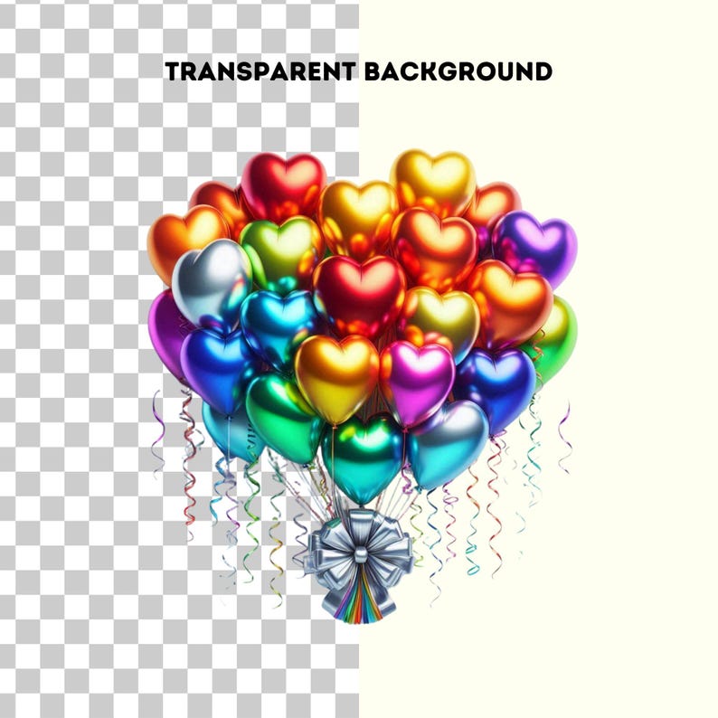 Heart Shaped Balloons Clipart, Valentin Days Clipart, Love Balloons ...
