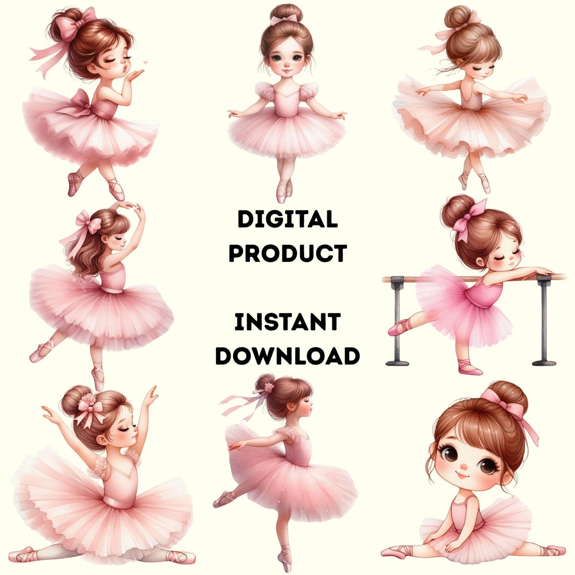 Little Ballerina Clipart, Tutu Graphics, Ballet Dancer Clipart, Pink ...
