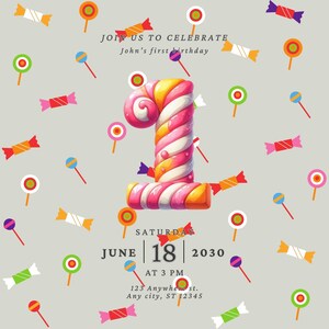 Pink Candy Numbers Clipart, Birthday Candy Numbers, Baby Milestone ...
