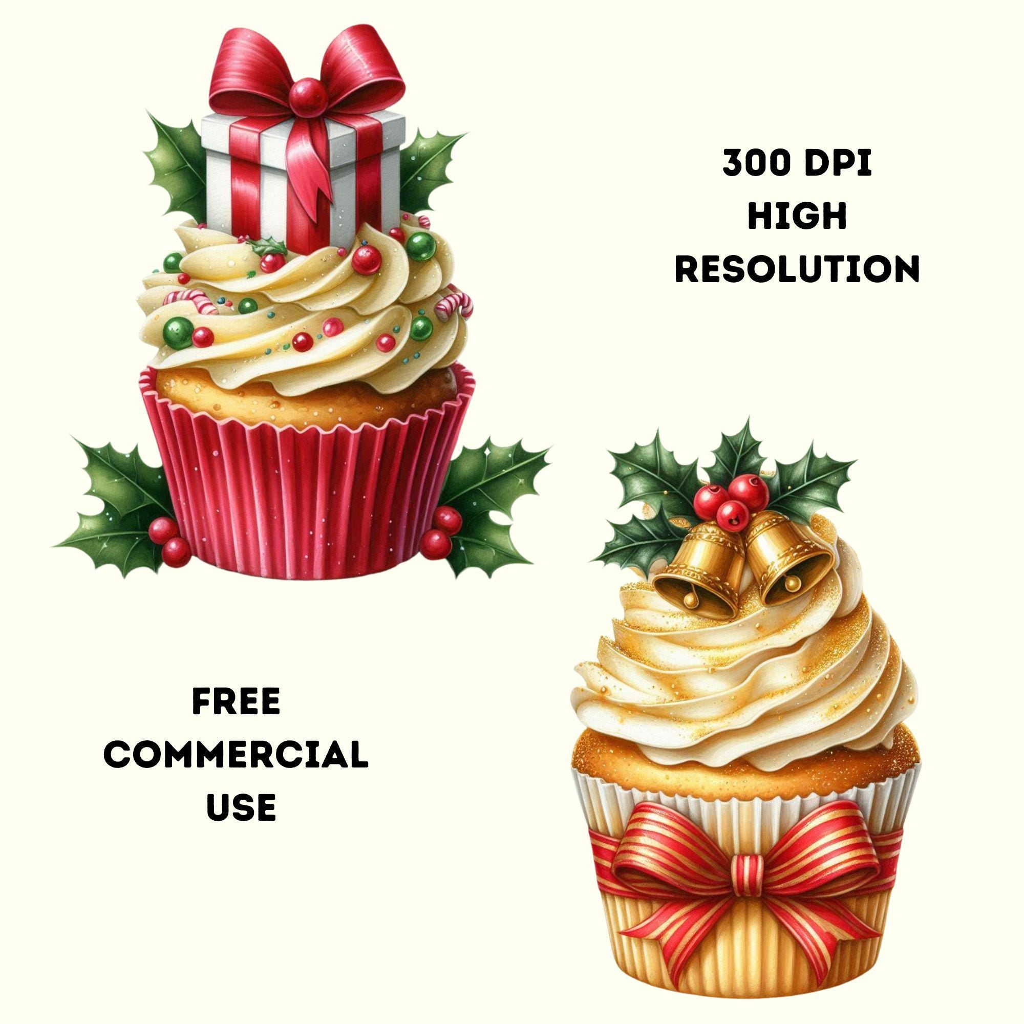 Christmas Cupcakes Clipart, Christmas Cupcakes PNG, Christmas Cookies ...