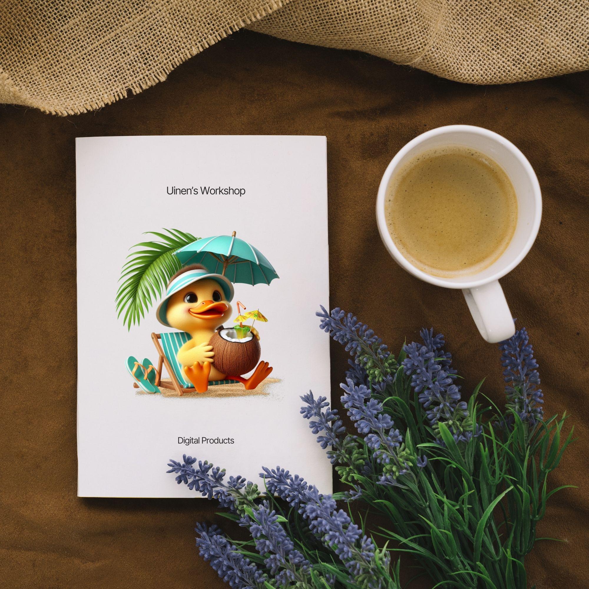 Summer Duck Clipart Bundle, Beach Duck PNG, Whimsical Duck Clip Art ...