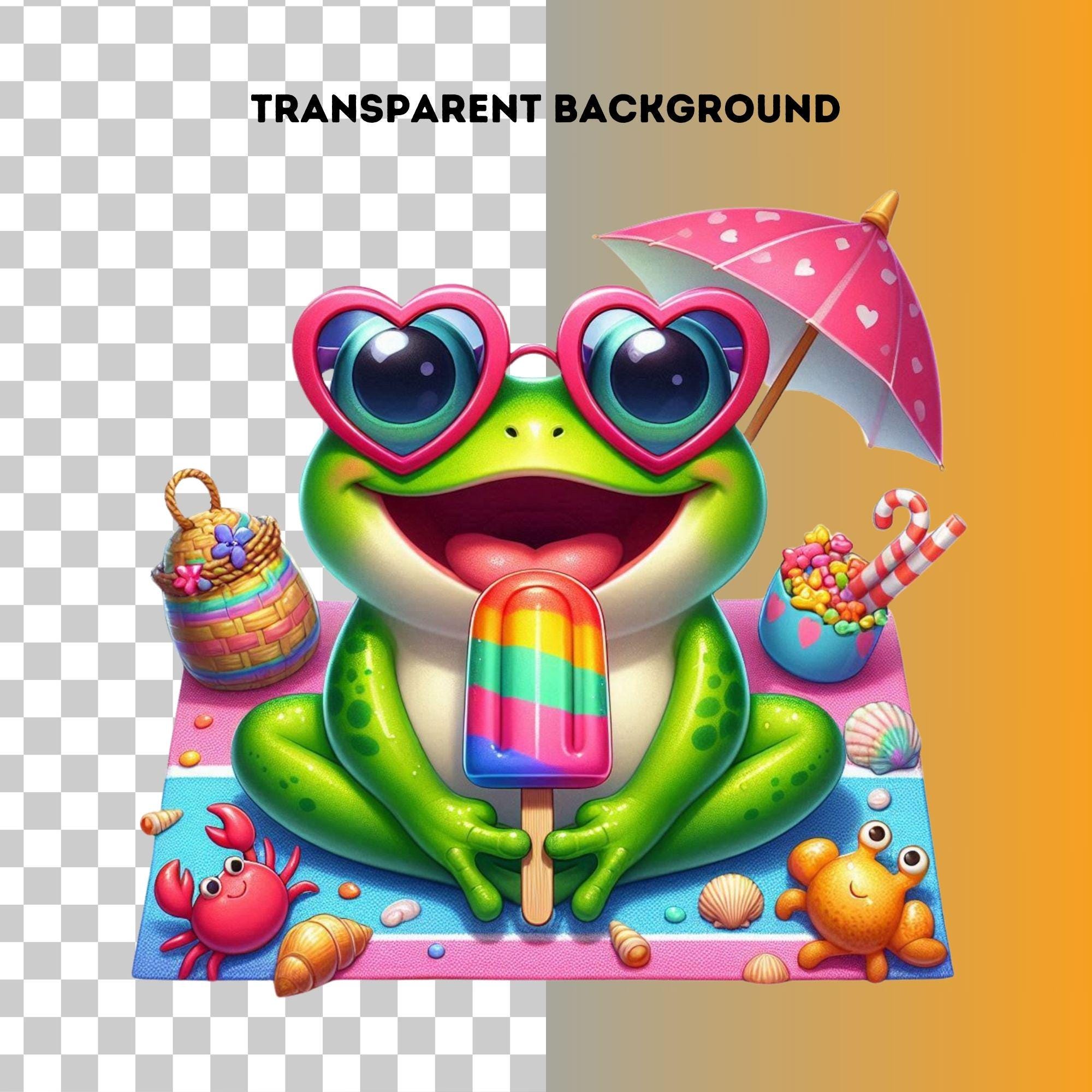 Summer Frog Clipart, Beach Vacation Graphics, Summer Shenanigans, Cute ...