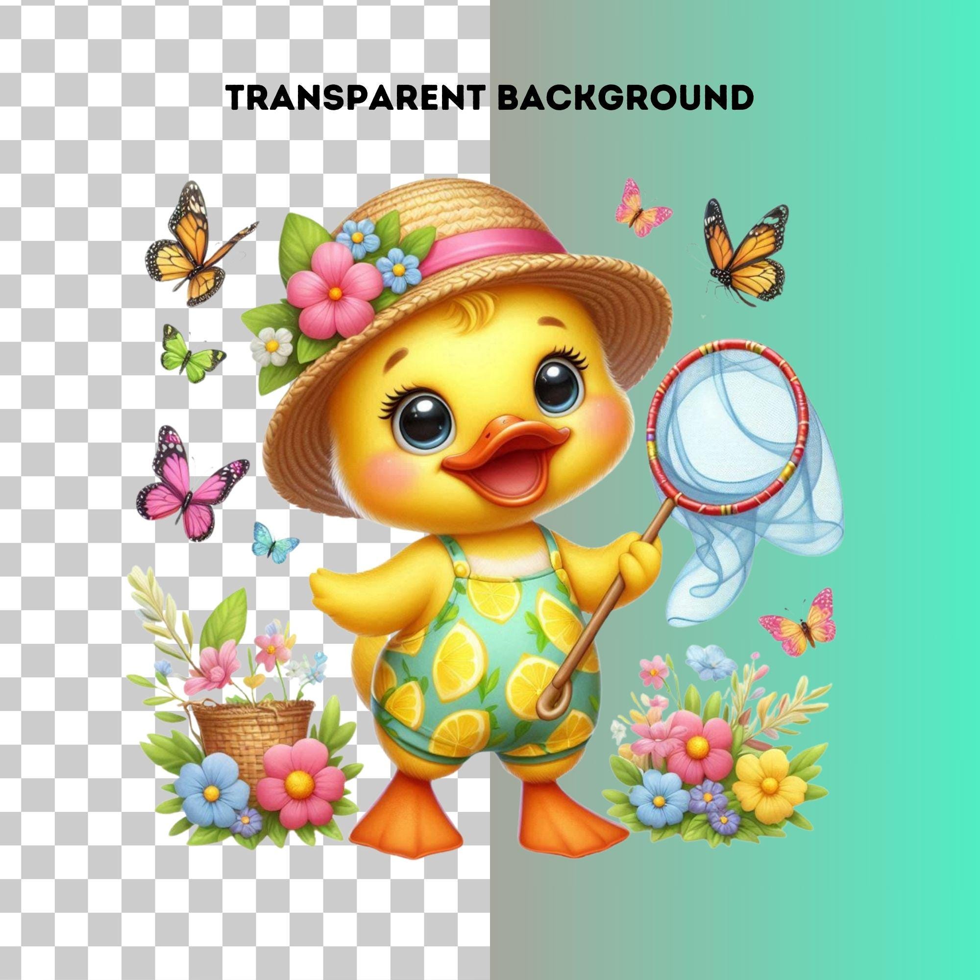 Summer Duck Clipart Bundle, Beach Duck PNG, Whimsical Duck Clip Art ...