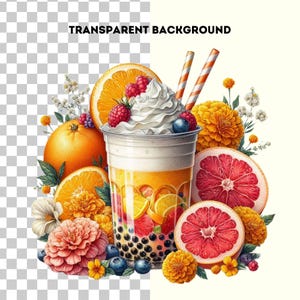 Bubble Tea Clipart, Summer Drinks Clipart, Cute Bubble Tea Clipart ...