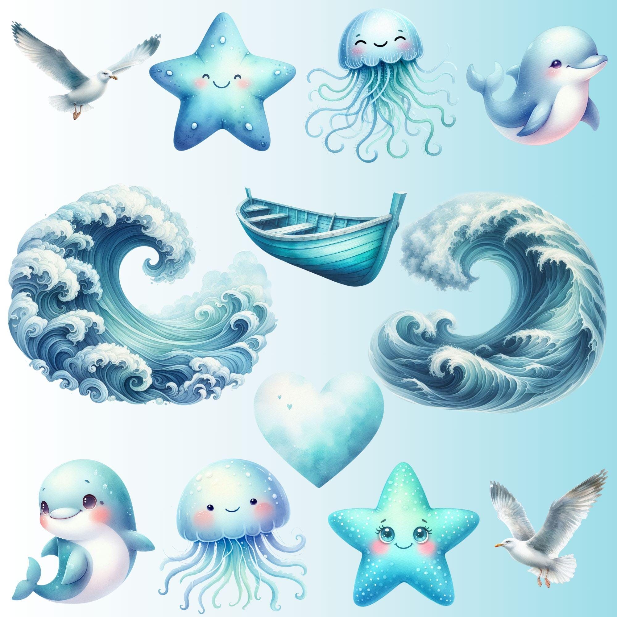 Nautical Teddy Bear Clipart, Watercolor Coastal Clipart, Cute Sailor ...