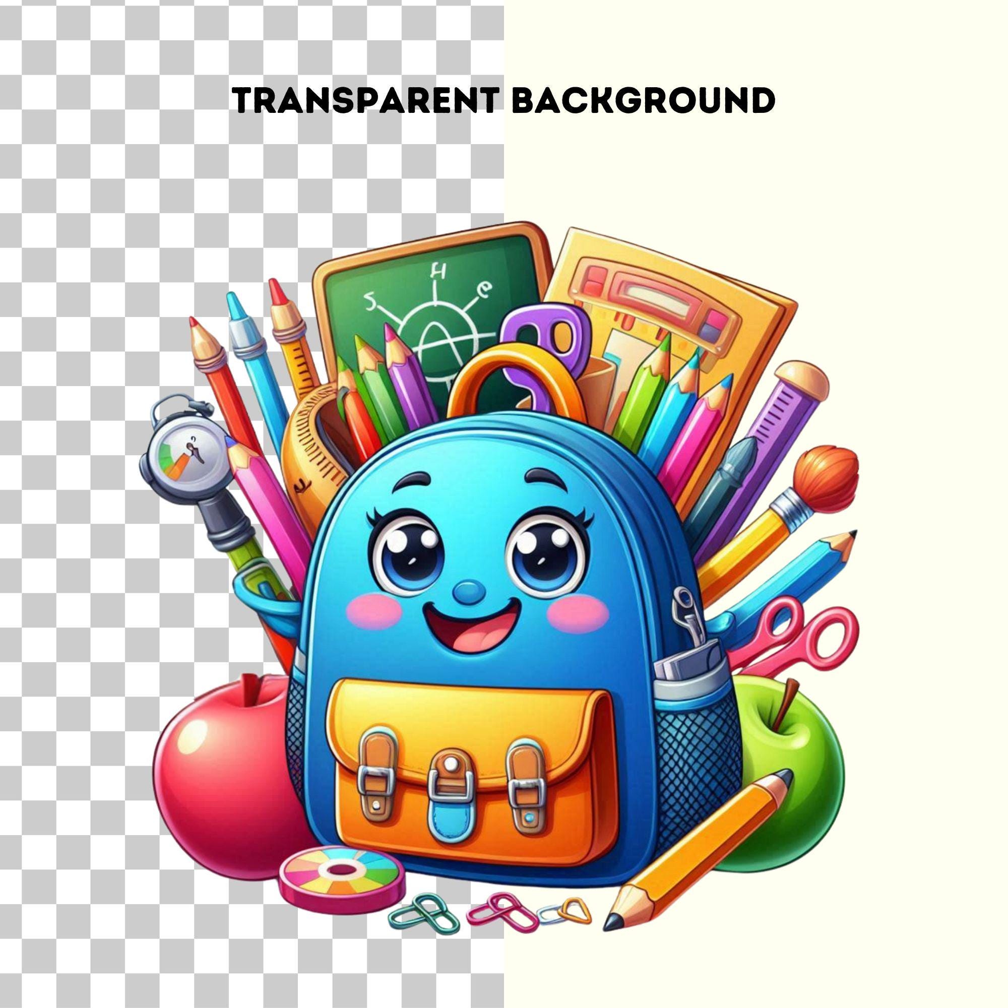 Back to School Supplies Clipart, School Supply Clipart, Cute School ...