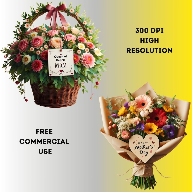 Mother's Day Flowers Clipart, Mother's Day PNG Graphics, Wildflower ...