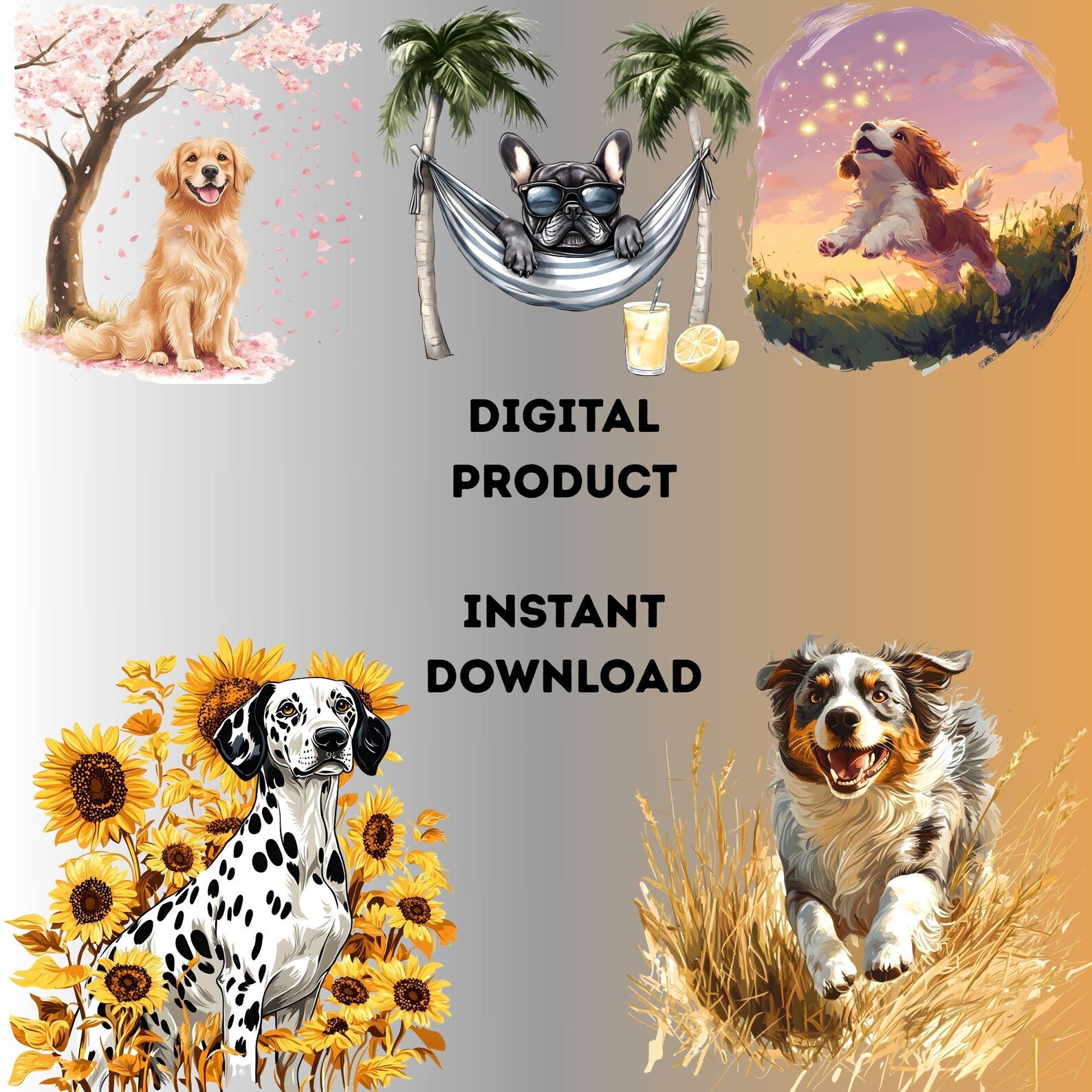 Cute Dogs Clipart, Dogs PNG, Dalmatian Dog PNG, Spring Dogs Clipart ...