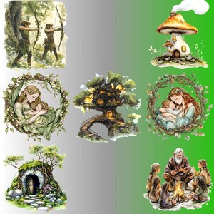 Watercolor Forest Elf Clipart Bundle, Elven Forest Clipart, Enchanted ...