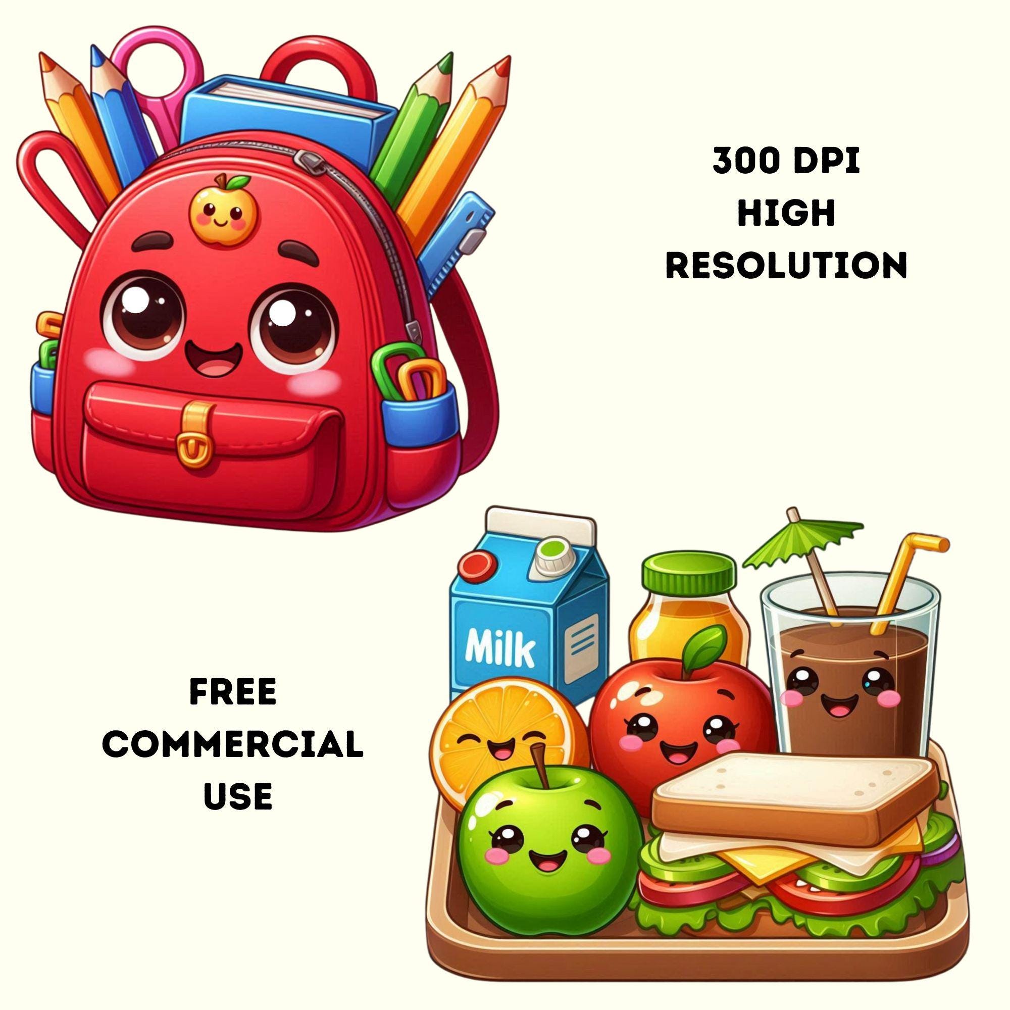 Back to School Supplies Clipart, School Supply Clipart, Cute School ...