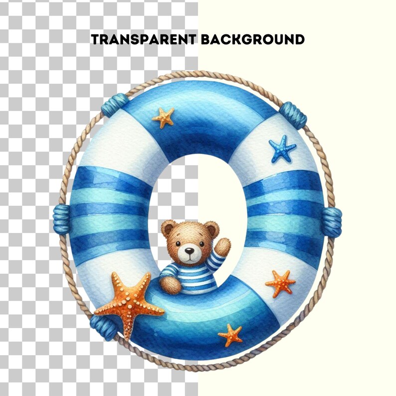 Nautical Teddy Bear Numbers Clipart, Blue Teddy Bear Numbers, Nautical ...