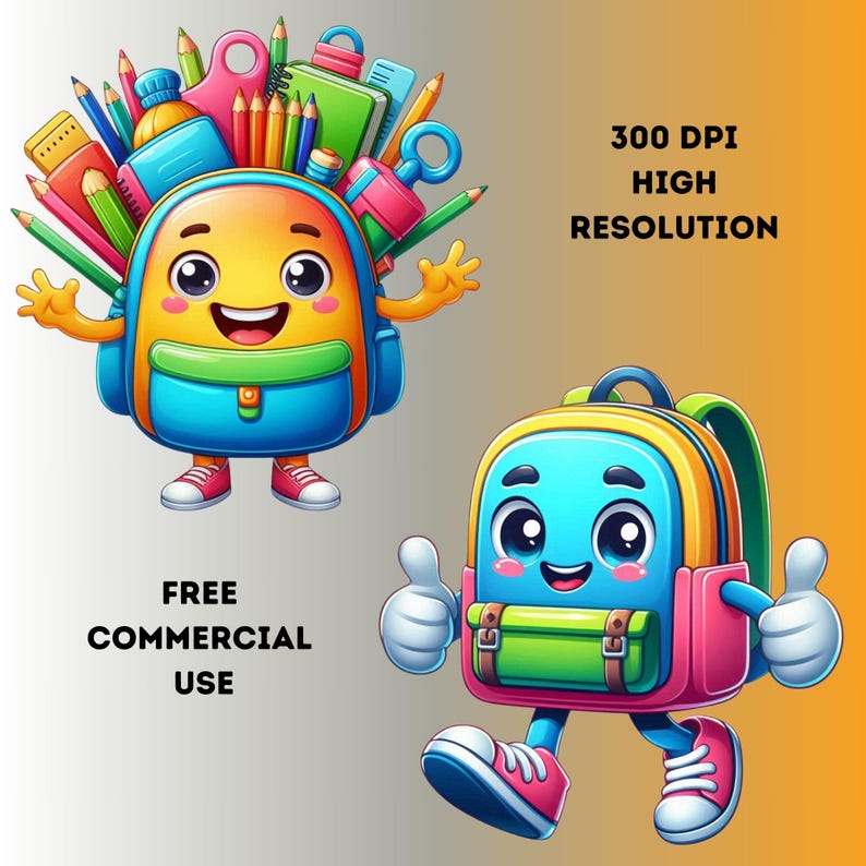Back to School Supplies Clipart, School Supply Clipart, Cute School ...