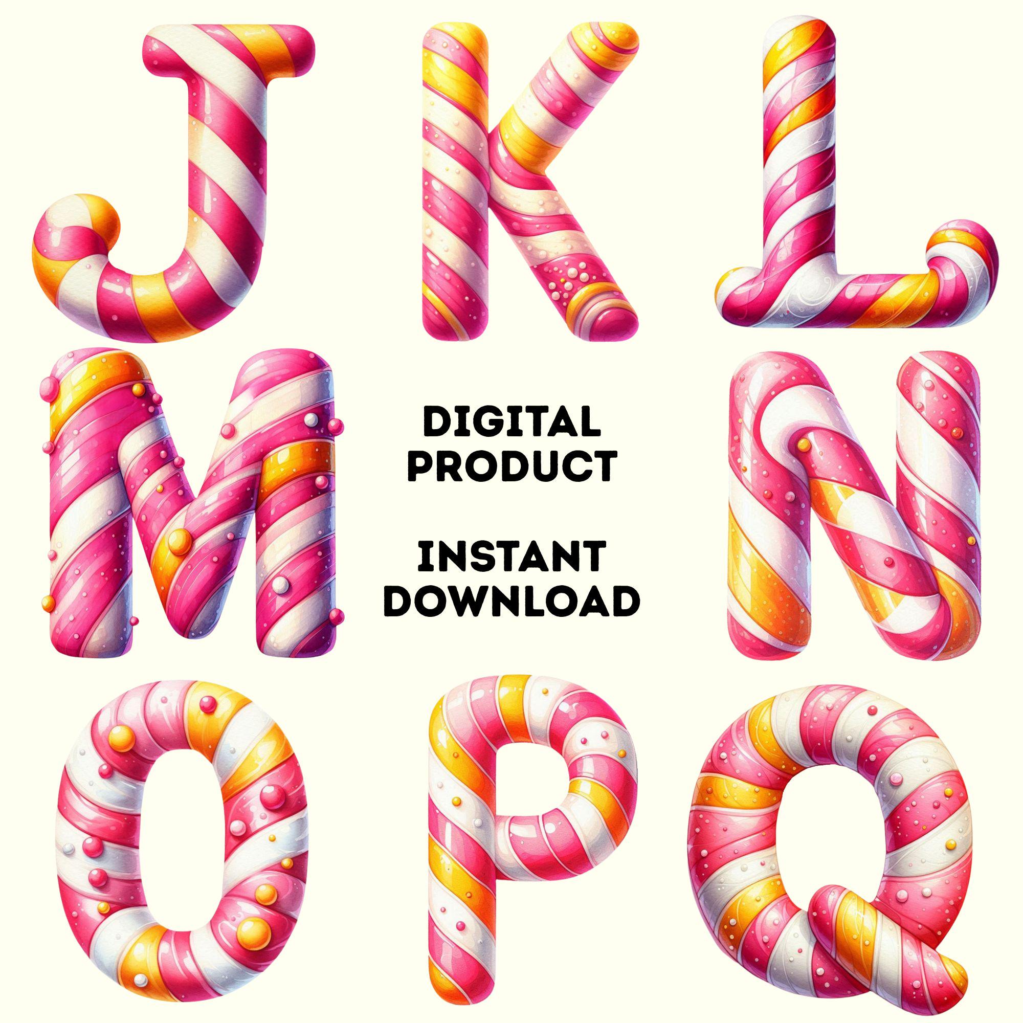 Pink Candy Alphabet Clipart, Birthday Candy Alphabet, Candyland Letters ...