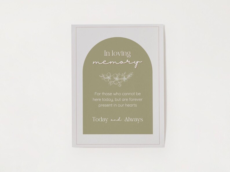 In Loving Memory Chair Sign - Memorial Wedding Signage - Honoring Loved ...