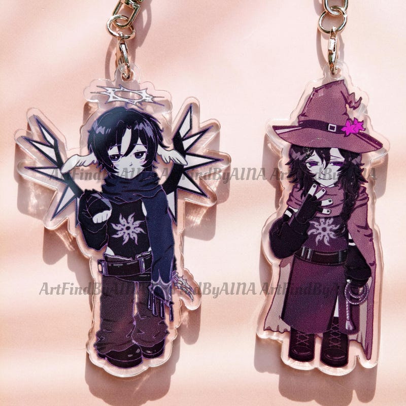 Azure and Two Time Keychain - Etsy